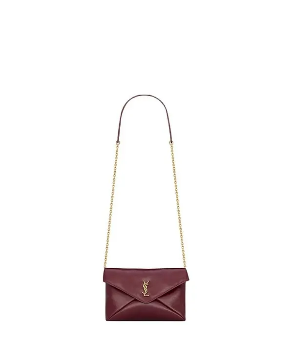 Saint Laurent Cassandre Chain Pouch - Dark Ruby