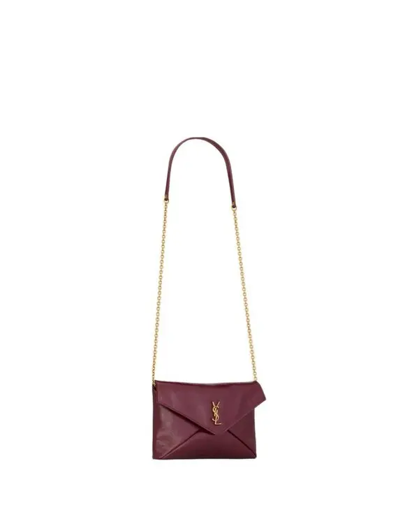 Saint Laurent Cassandre Chain Pouch - Dark Ruby