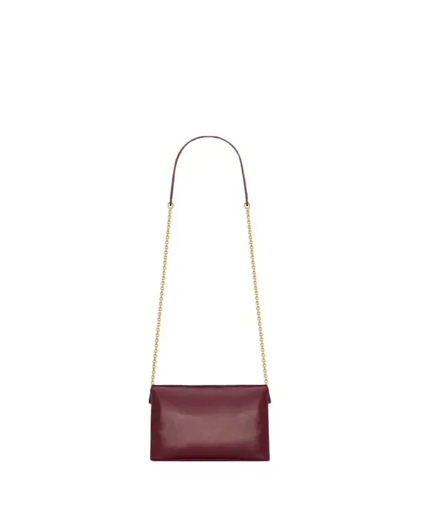 Saint Laurent Cassandre Chain Pouch - Dark Ruby