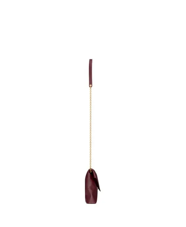 Saint Laurent Cassandre Chain Pouch - Dark Ruby