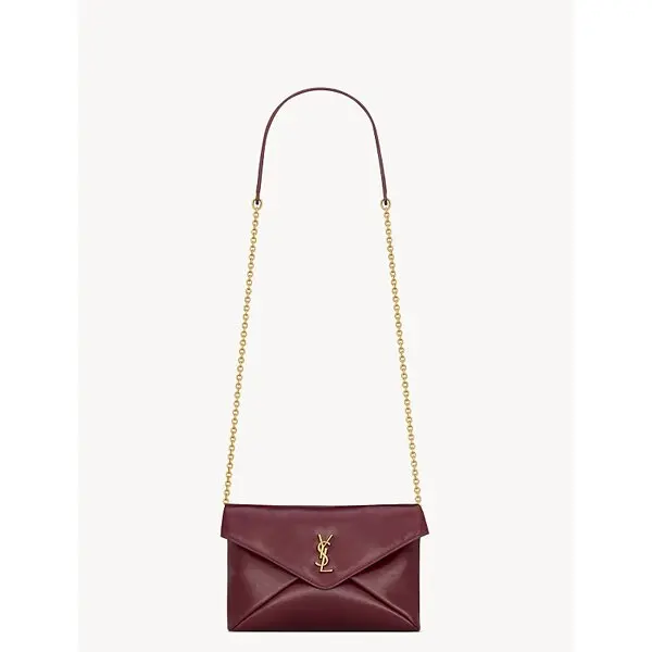 Saint Laurent Cassandre Chain Pouch - Dark Ruby