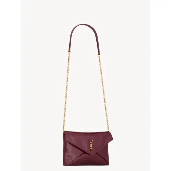 Saint Laurent Cassandre Chain Pouch - Dark Ruby
