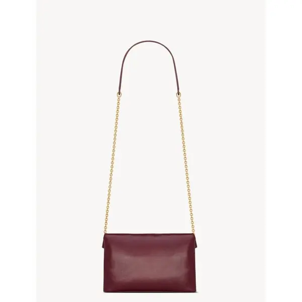 Saint Laurent Cassandre Chain Pouch - Dark Ruby