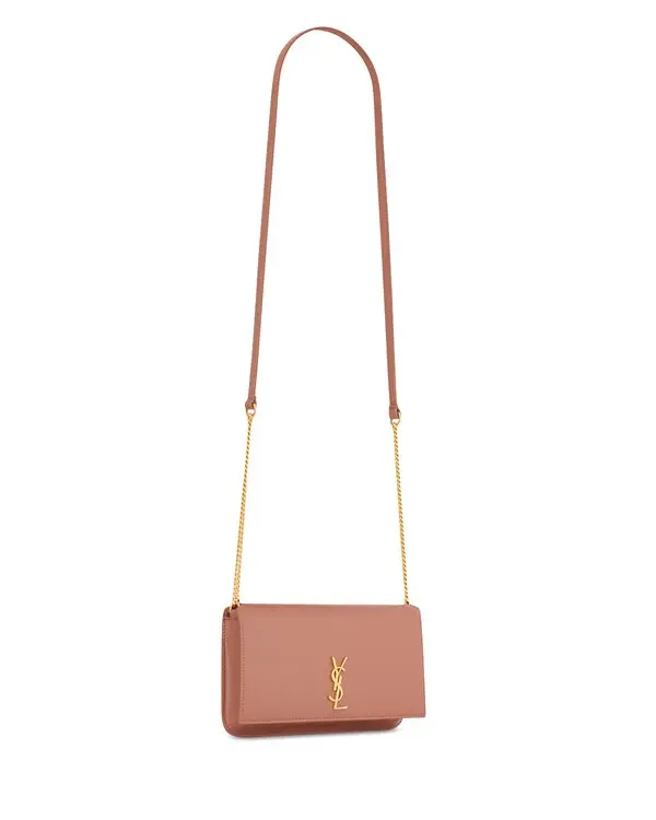 Saint Laurent Cassandre Crossbody Bag Phone Holder With Strap - Barely Pink Smooth Leather/gold