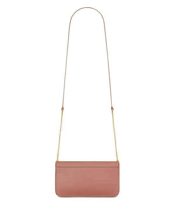 Saint Laurent Cassandre Crossbody Bag Phone Holder With Strap - Barely Pink Smooth Leather/gold