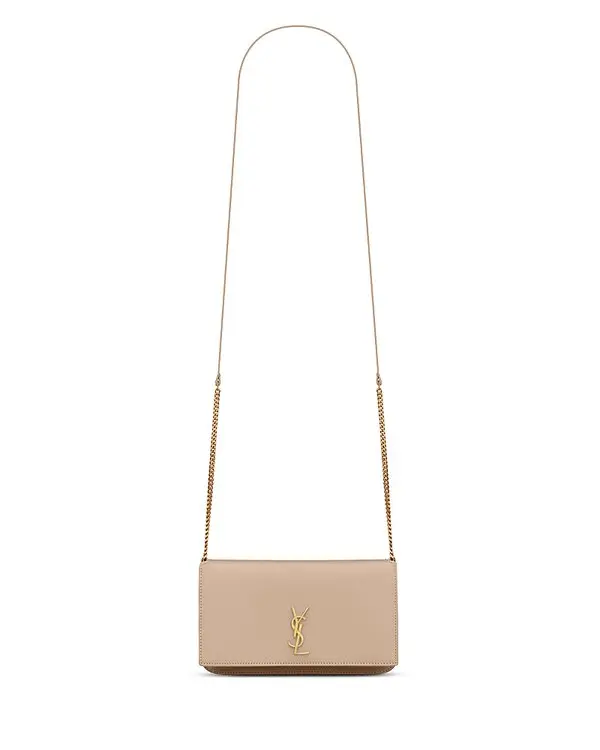Saint Laurent Cassandre Crossbody Bag Phone Holder With Strap - Dark Beige