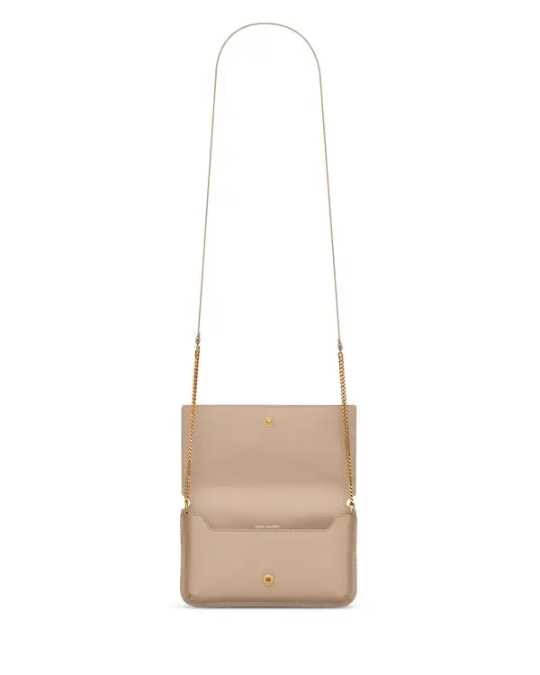 Saint Laurent Cassandre Crossbody Bag Phone Holder With Strap - Dark Beige