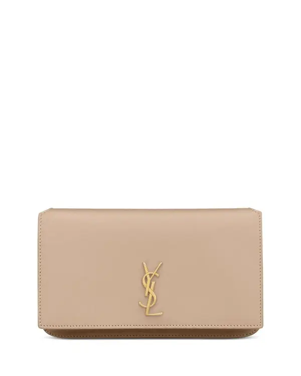 Saint Laurent Cassandre Crossbody Bag Phone Holder With Strap - Dark Beige