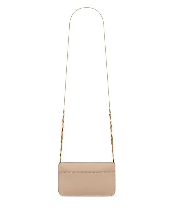 Saint Laurent Cassandre Crossbody Bag Phone Holder With Strap - Dark Beige
