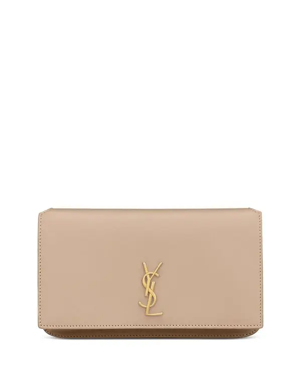 Saint Laurent Cassandre Crossbody Bag Phone Holder With Strap - Dark Beige