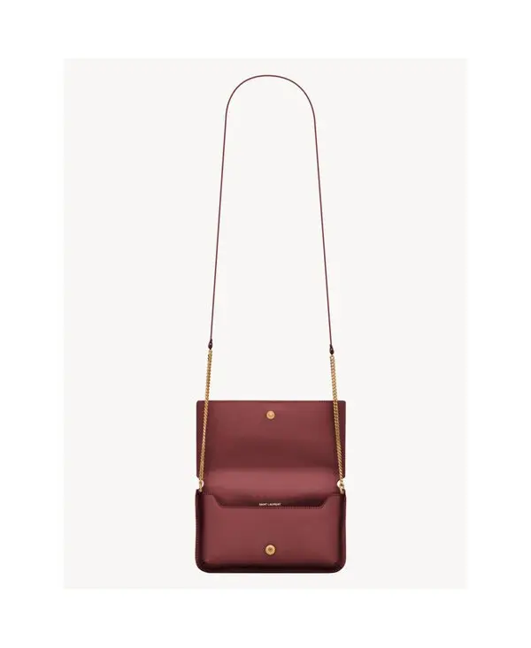 Saint Laurent Cassandre Crossbody Bag Phone Holder With Strap - Rouge Merlot