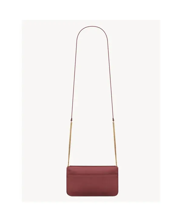 Saint Laurent Cassandre Crossbody Bag Phone Holder With Strap - Rouge Merlot