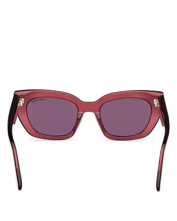 TOM FORD Butterfly Sunglasses, 52mm - Red/brown