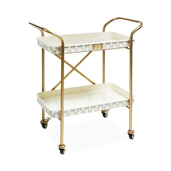 MACKENZIE-CHILDS Sterling Check Two Tier Kitchen Cart - Multi