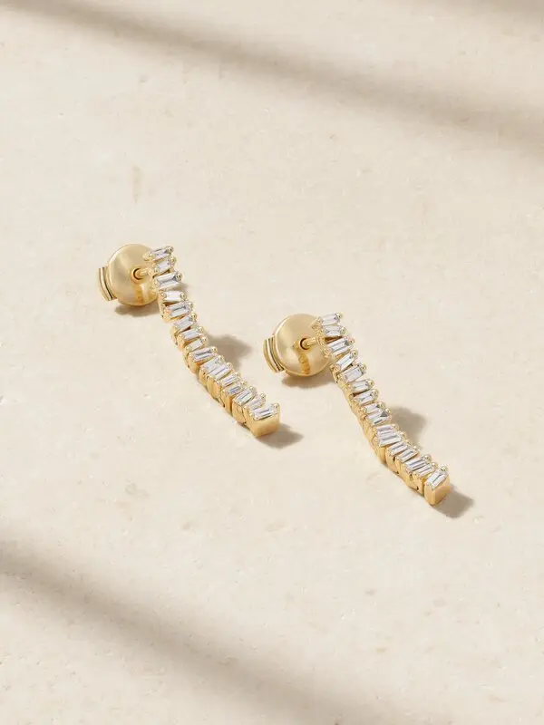 SUZANNE KALAN 18-karat Diamond Earrings - Gold