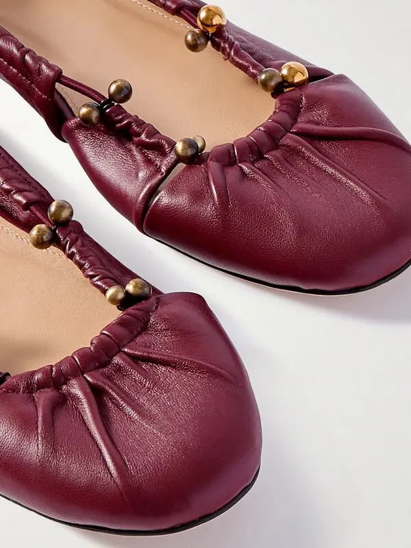 Chloé Luna Pleated Leather Pumps
