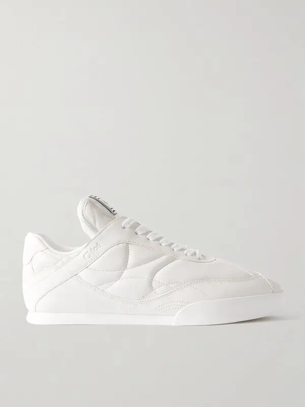 Chloé Kick Quilted Leather Sneakers - White