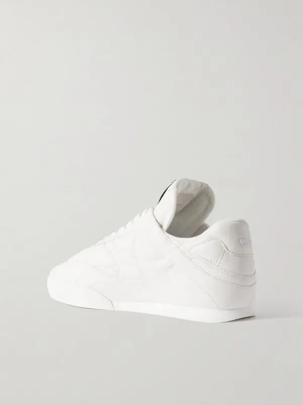 Chloé Kick Quilted Leather Sneakers - White