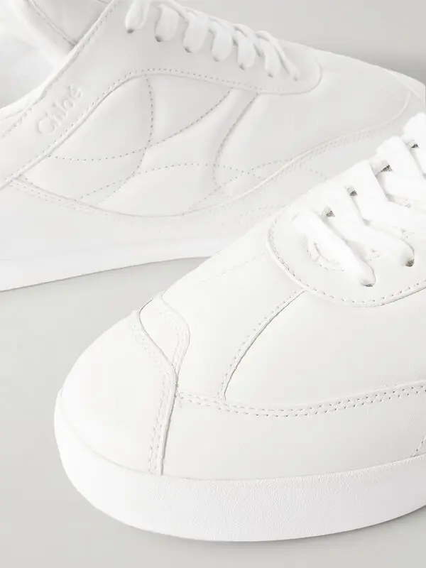 Chloé Kick Quilted Leather Sneakers - White