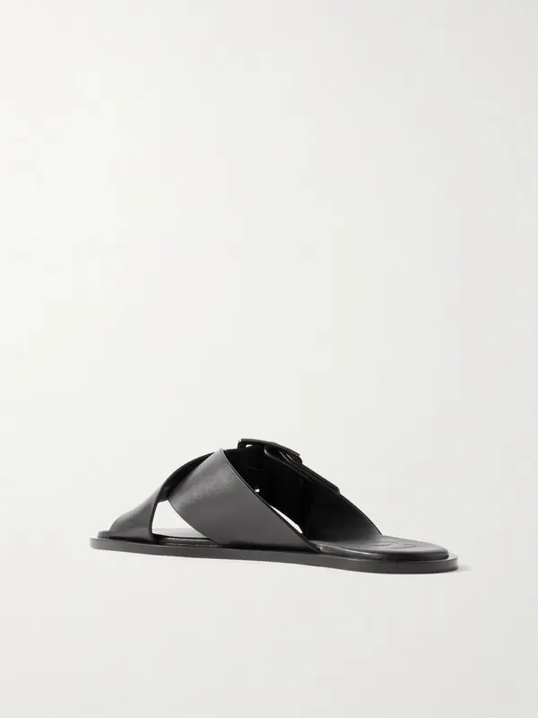 Loewe Petal Buckled Leather Slides