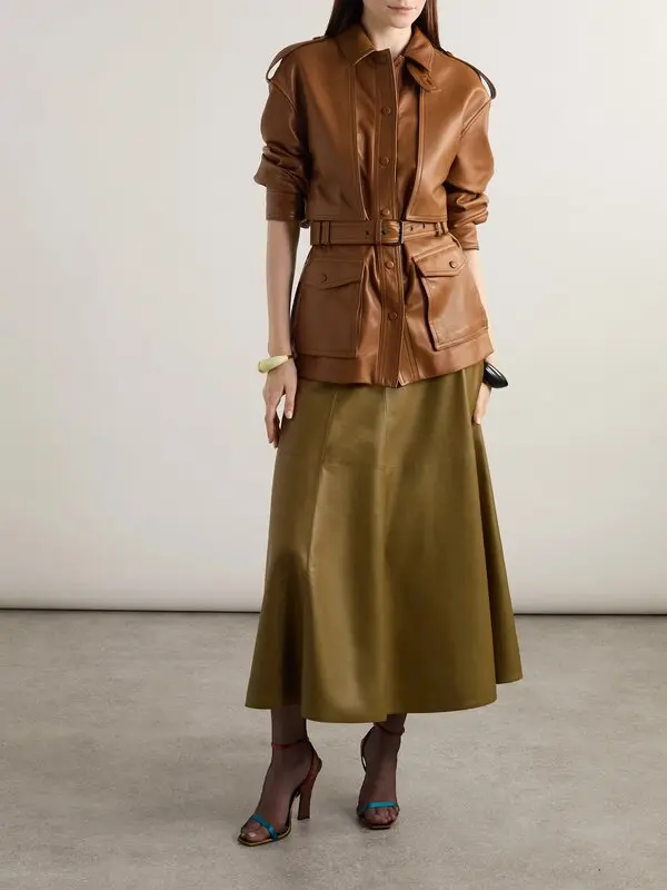 Saint Laurent Belted Leather Jacket