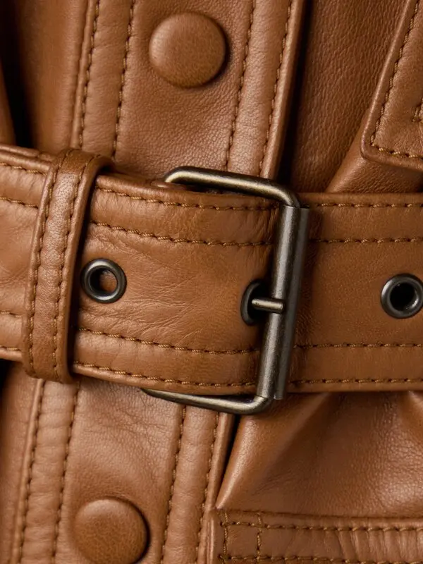Saint Laurent Belted Leather Jacket