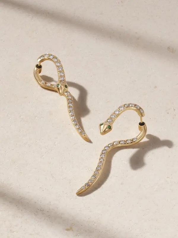 Ileana Makri Boa 18-karat Diamond Earrings - Gold