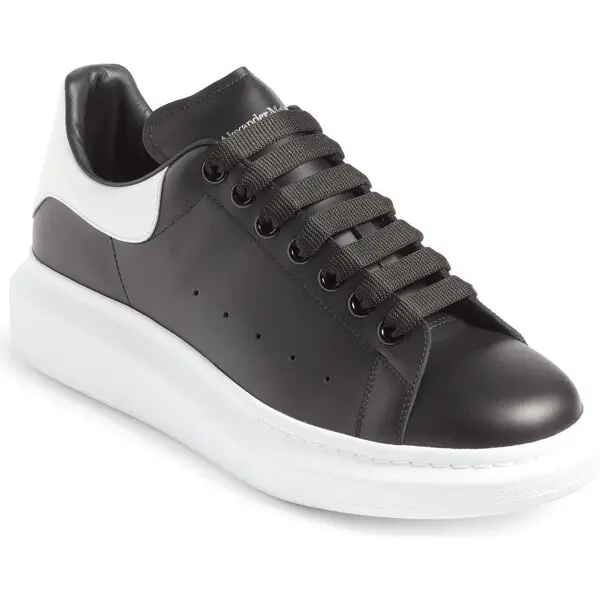 Alexander McQueen Oversized Leather Sneaker - Black/ White