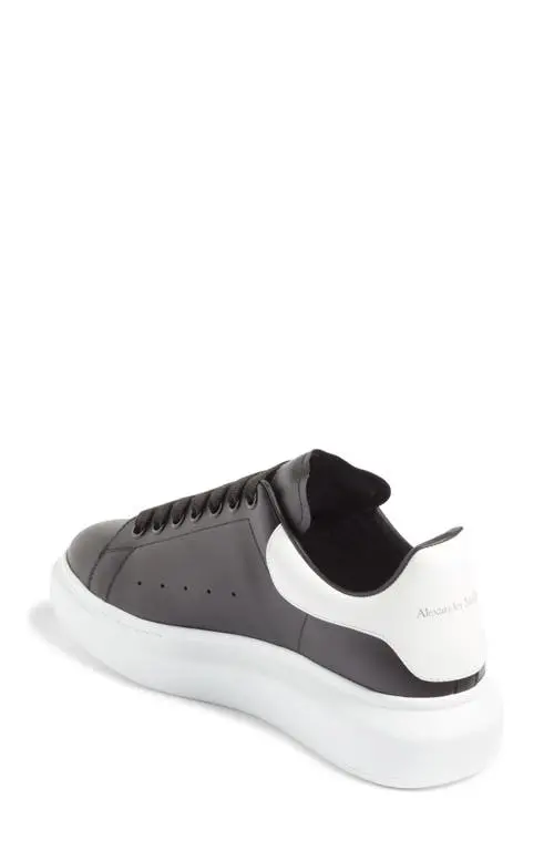 Alexander McQueen Oversized Leather Sneaker - Black/ White