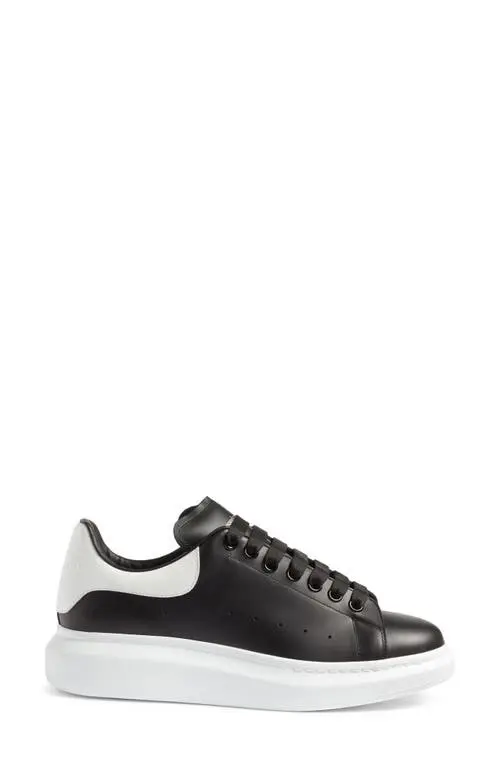 Alexander McQueen Oversized Leather Sneaker - Black/ White
