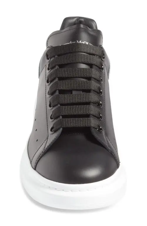 Alexander McQueen Oversized Leather Sneaker - Black/ White