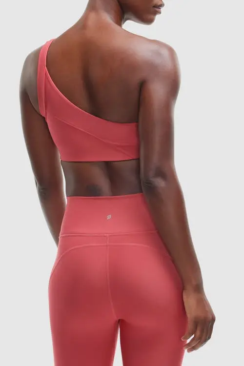 PELOTON Endurance Light One Shoulder Bra - Brick Red