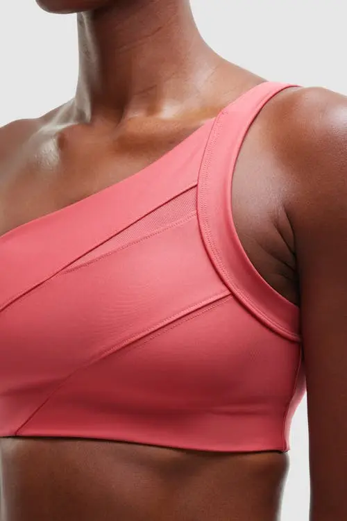 PELOTON Endurance Light One Shoulder Bra - Brick Red