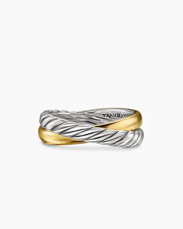 David Yurman Crossover Two Row Rotating Ring - Sterling Silver/14k Yellow Gold