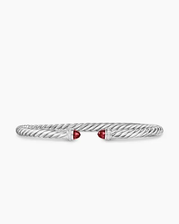 David Yurman Cable Flex Bracelet - Rhodolite Garnet