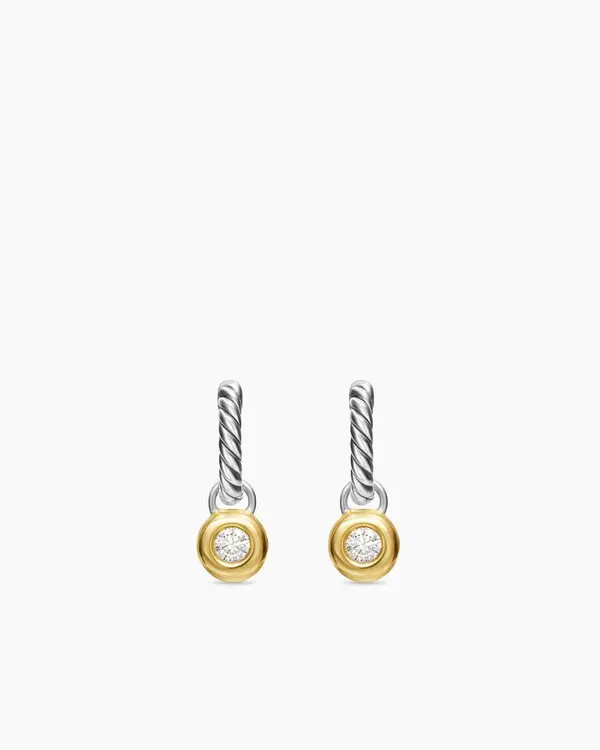 David Yurman Petite Cable Huggie Drop Earrings - Diamond