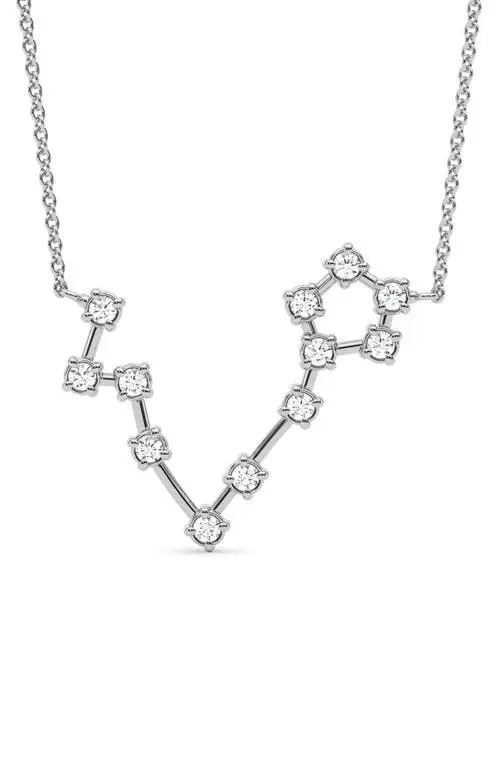 HAUTECARAT Pisces Constellation Lab Created Diamond Pendant Necklace - 18k White Gold