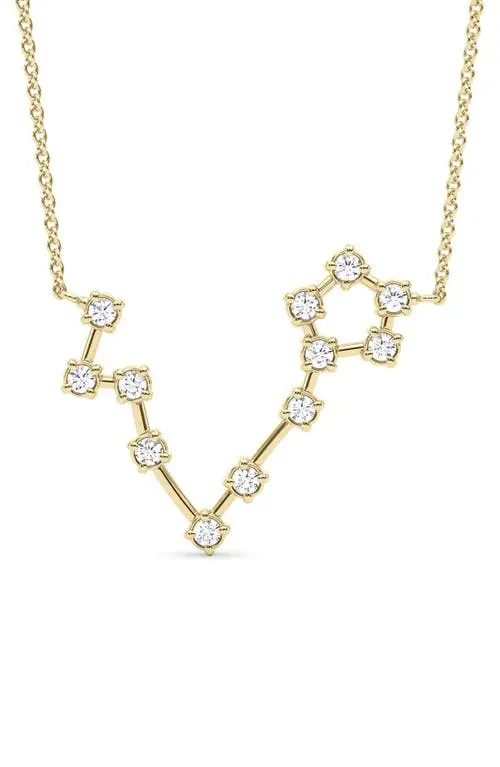 HAUTECARAT Pisces Constellation Lab Created Diamond Pendant Necklace - 18k Yellow Gold