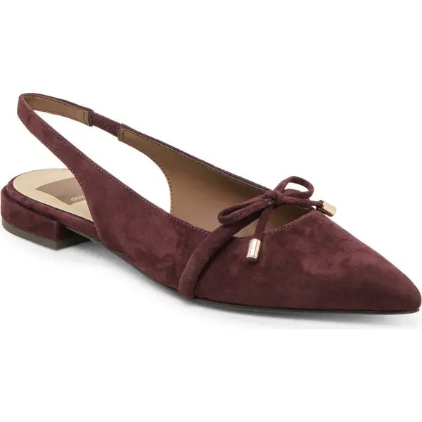 Dolce Vita Payge Pointed Toe Slingback Pumps - Mulberry Suede