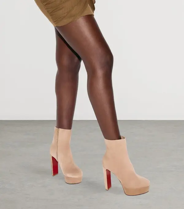 CHRISTIAN LOUBOUTIN Loo Booty Suede Platform Boots