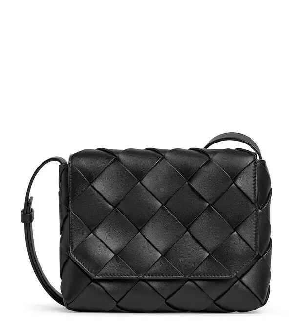 Bottega Veneta Suede Intreccio Diago Cross-body Bag - Grey