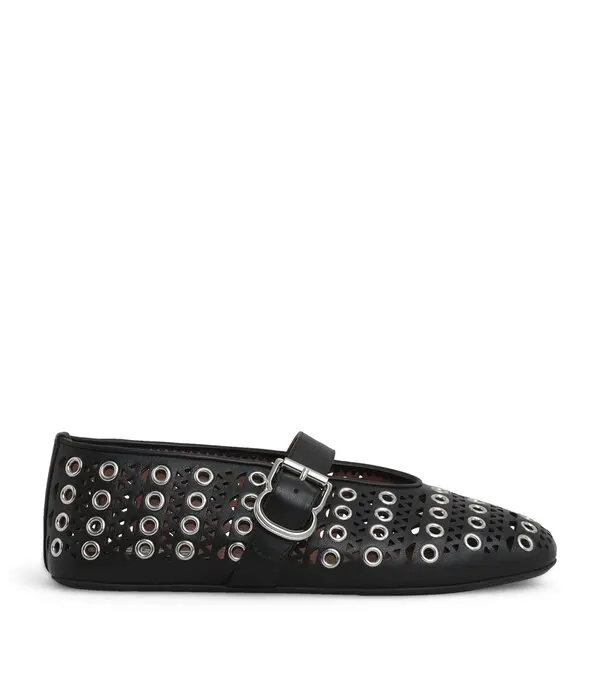 Alaïa Leather Vienne Ballet Flats