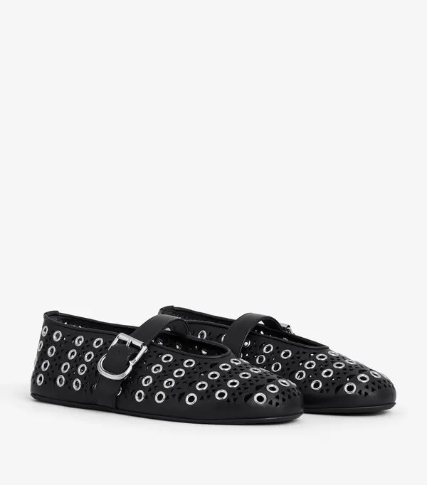 Alaïa Leather Vienne Ballet Flats