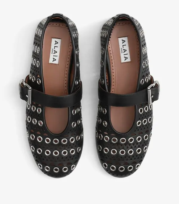 Alaïa Leather Vienne Ballet Flats