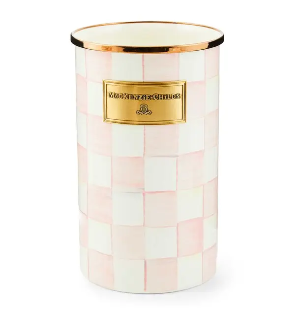 MACKENZIE-CHILDS Rosy Check Utensil Holder - Pink