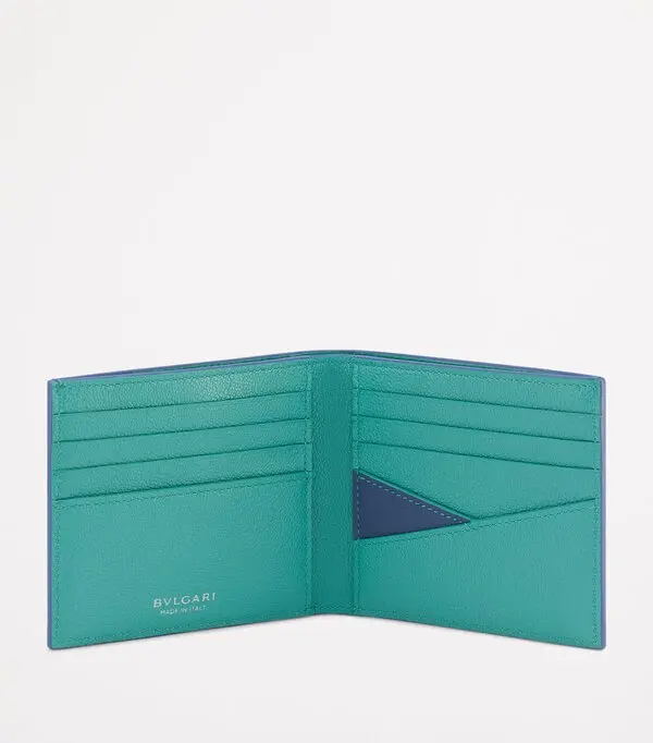 BVLGARI Leather Bifold Wallet - Blue