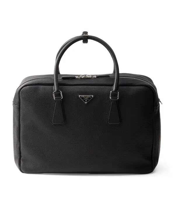 Prada Leather Briefcase - Black