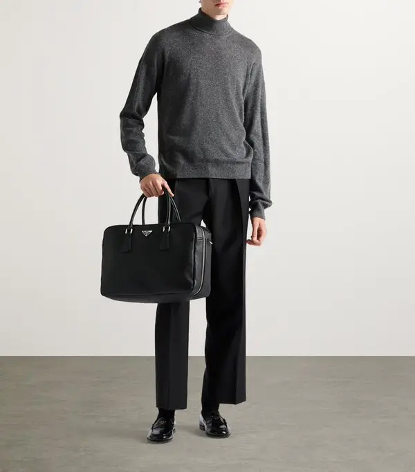 Prada Leather Briefcase - Black