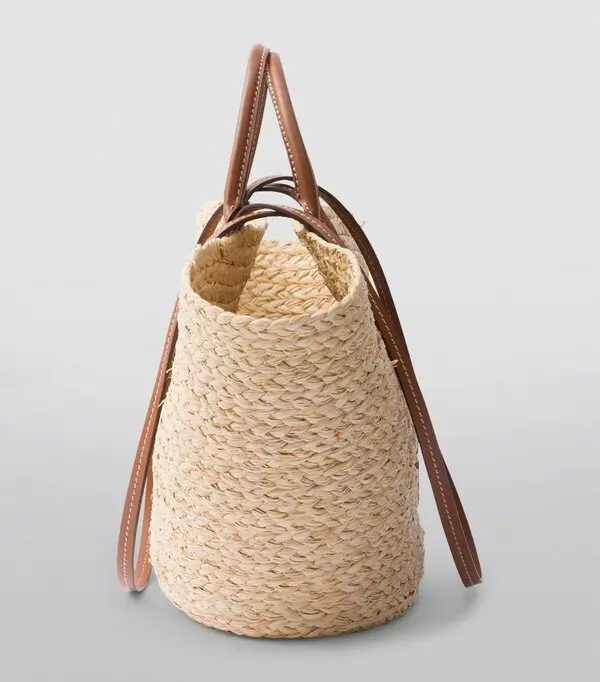 Prada Raffia And Leather Top-handle Bag