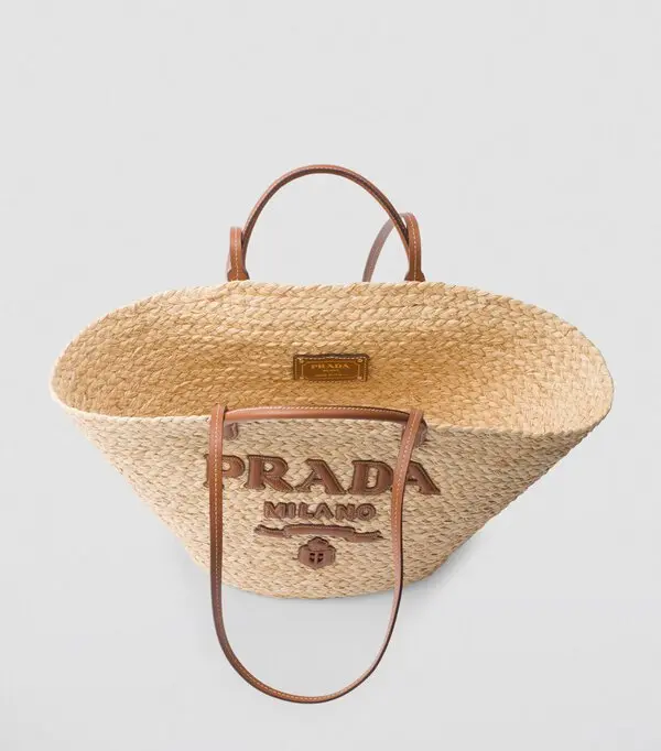 Prada Raffia And Leather Top-handle Bag